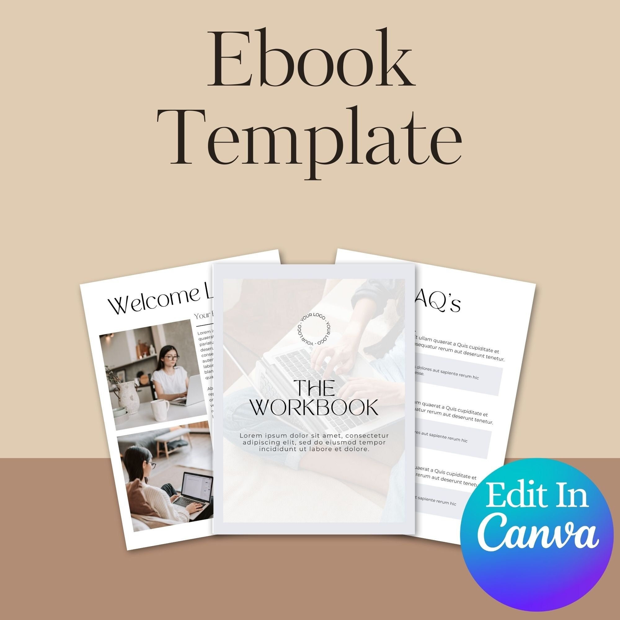 Ebook Template, Canva Template, Editable Ebook, Workbook Template ...