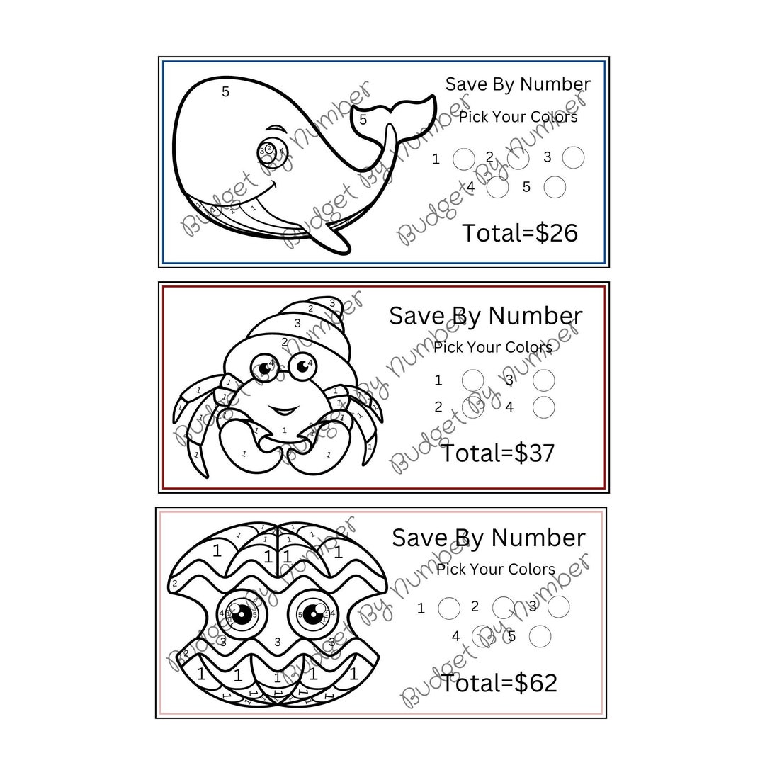 Save by Number Sea Pack - Etsy