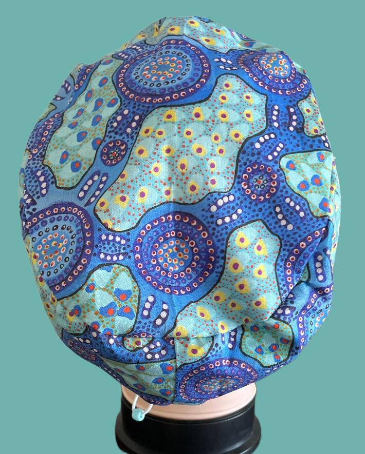 NAIDOC Indigenous Australian Scrub Hat. Water Dreaming. First Nations ...