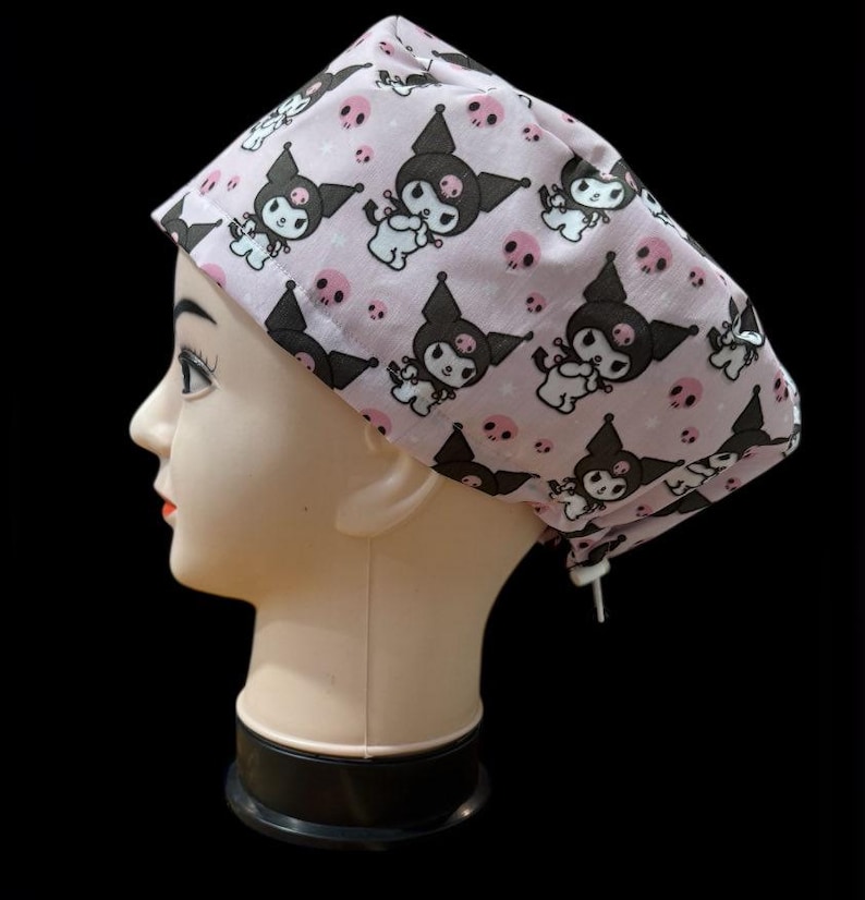 Super Cute Pink Japanese Anime Print Scrub Cap. Kitty Theme Scrub Hat ...