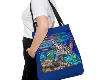 Retro Sea Turtle Tote Bag Beachy Bag Sea Turtle Bag Beach - Etsy