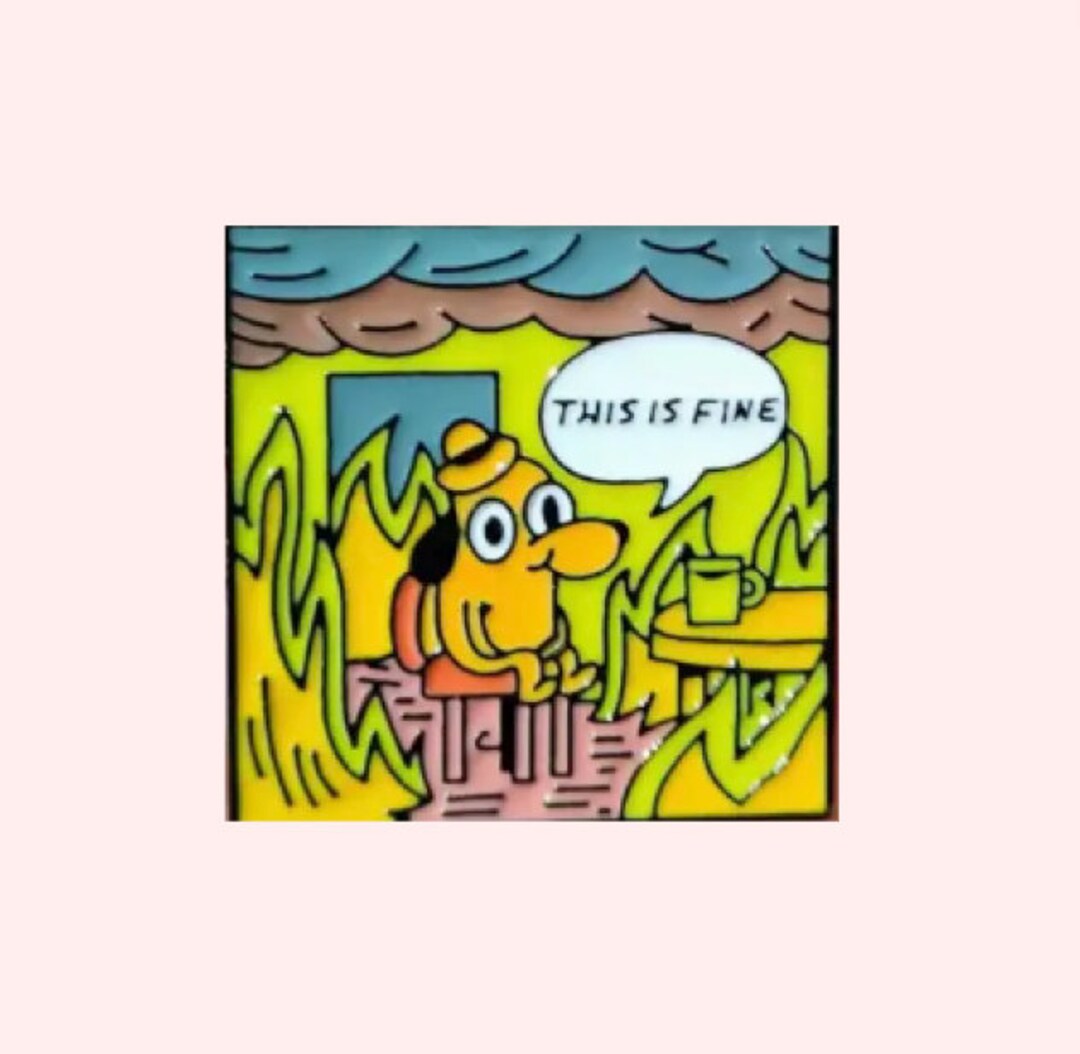 This is Fine Funny Meme Enamel Pin - Etsy