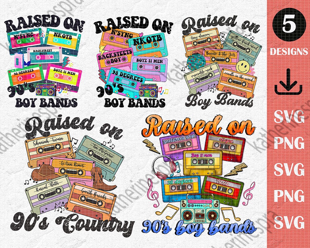 Raised on 90'S Boy Bands Png 90'S Boy Bands Png - Etsy Canada