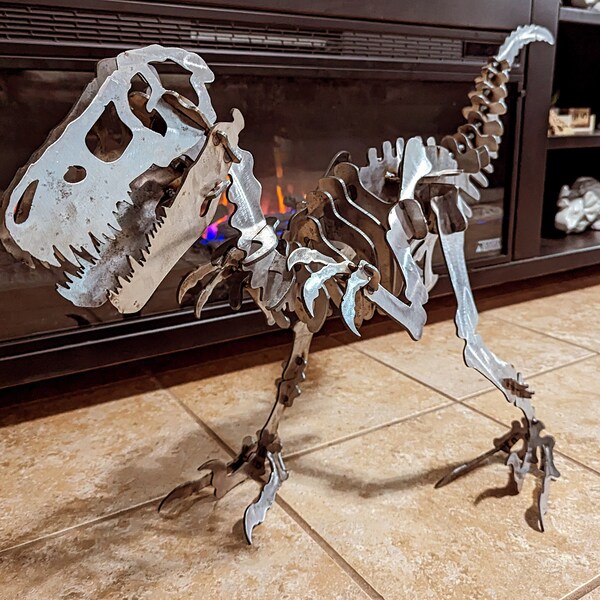 Metal Dinosaur Sculpture - Etsy