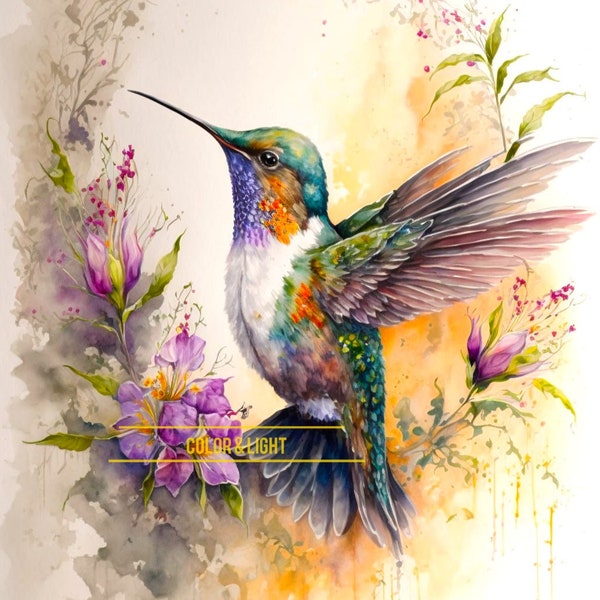 Colorful Bird Print - Etsy