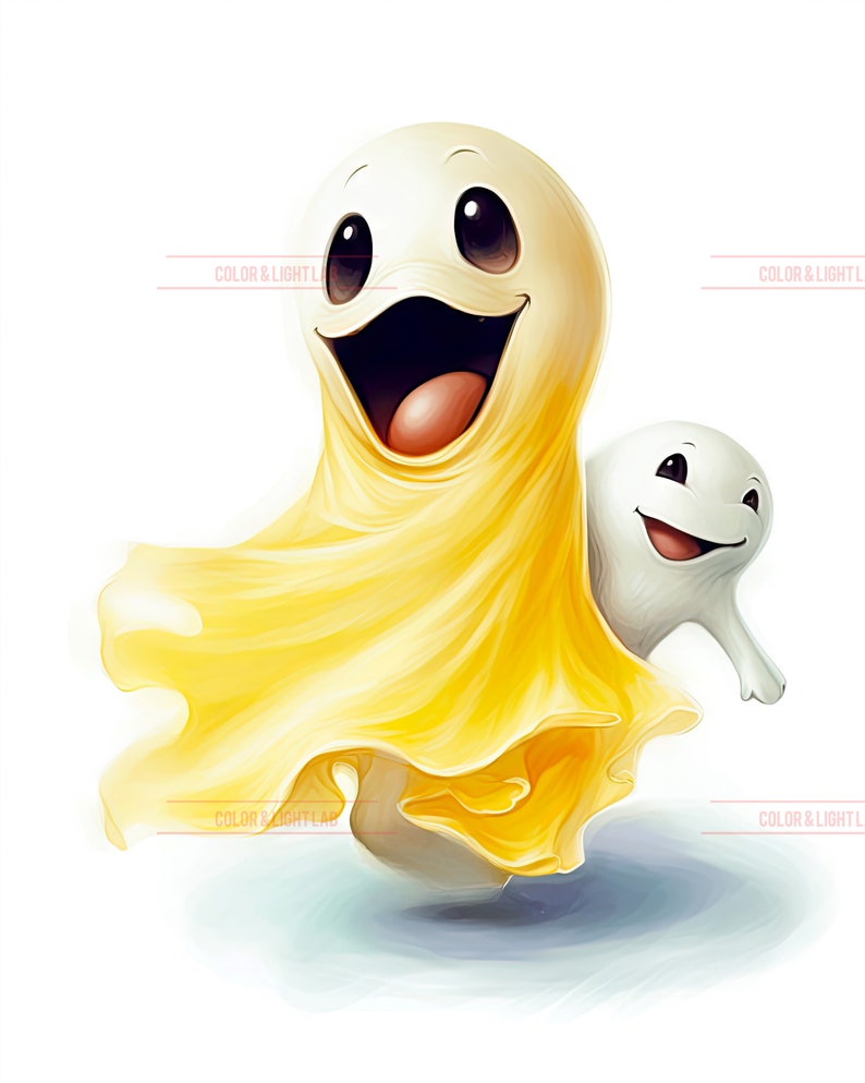 Cute Ghost Clipart Wall Art 15 Images Included Free - Etsy