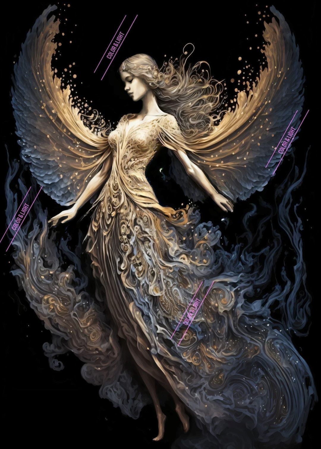 Spiritual Wall Art | Guardian Angel Print | Watercolor Wall Art ...