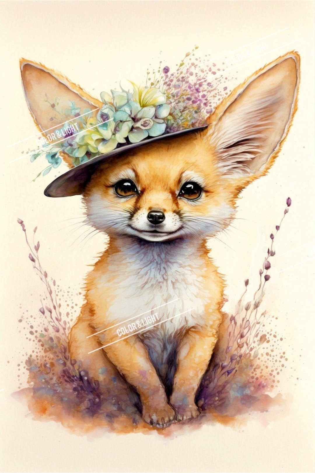 Fox Print Cute Animal Lovers Printable Wall Art Nursery Room Baby Kids ...