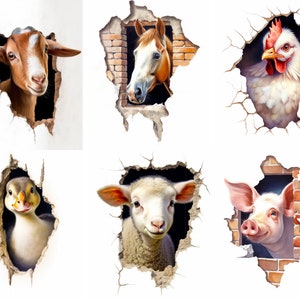 3d Farm Animal Clipart, Wall Art Quality, 15 Images, Commercial License ...