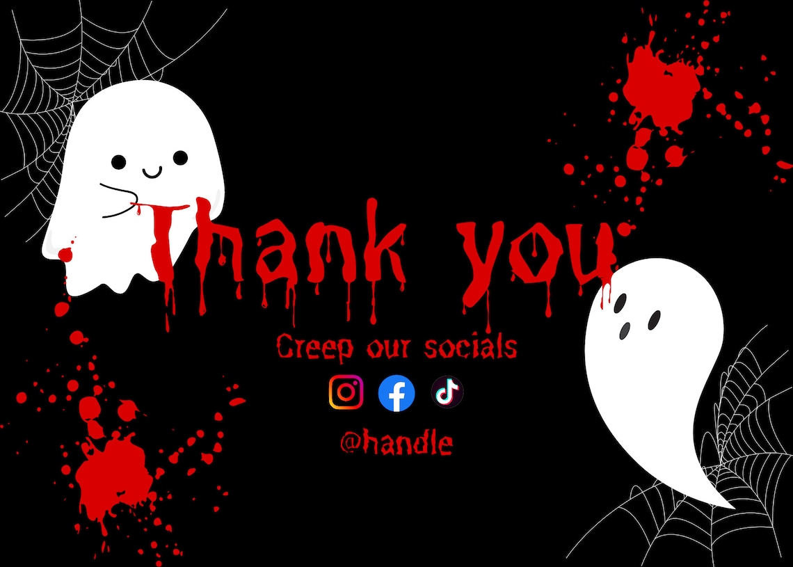 Spooky Thank You Card - Etsy