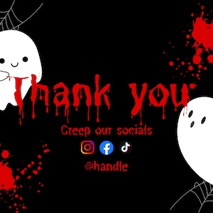 Spooky Thank You Card - Etsy