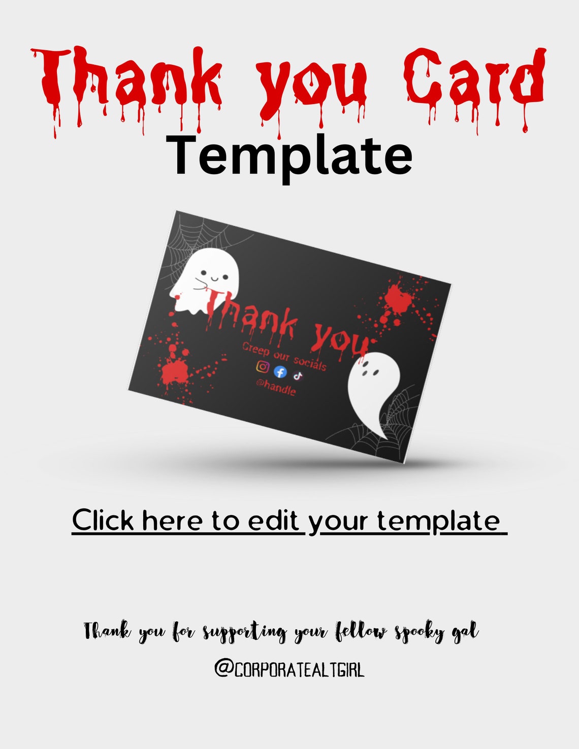 Spooky Thank You Card - Etsy