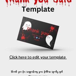 Spooky Thank You Card - Etsy