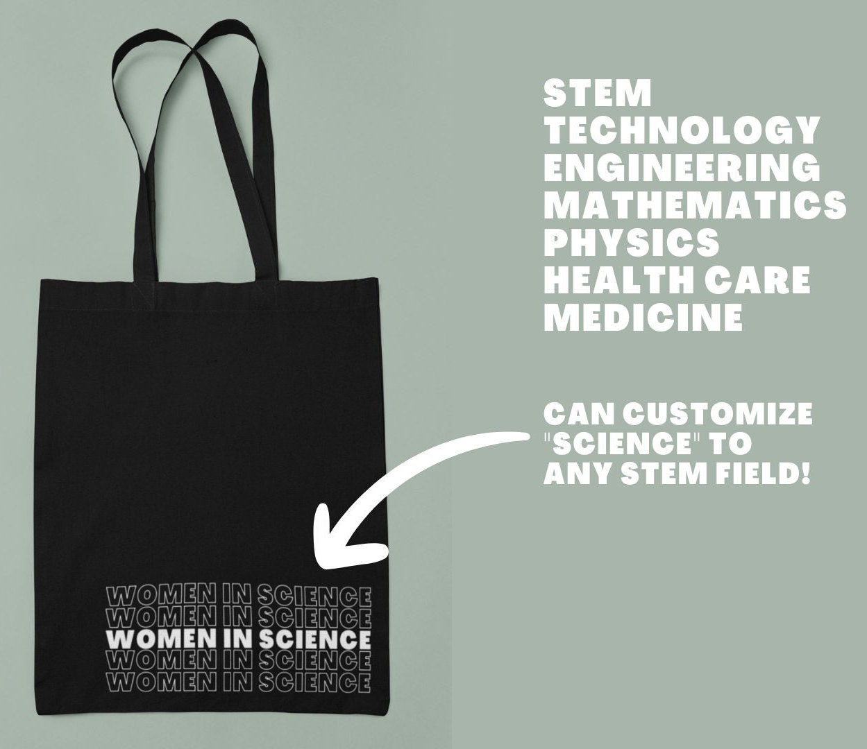 Women in Science Tote Bag Women in Science Bag STEM Bag Science Bag Chemistry Bag Engineer Bag ...