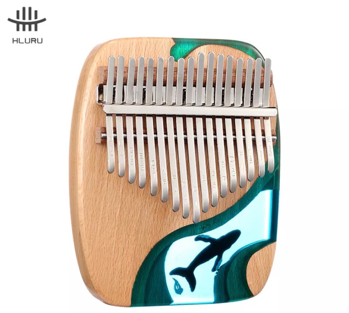 Kalimba Thumb Piano Musical Instrument. 17 Key Instrument With Ocean ...