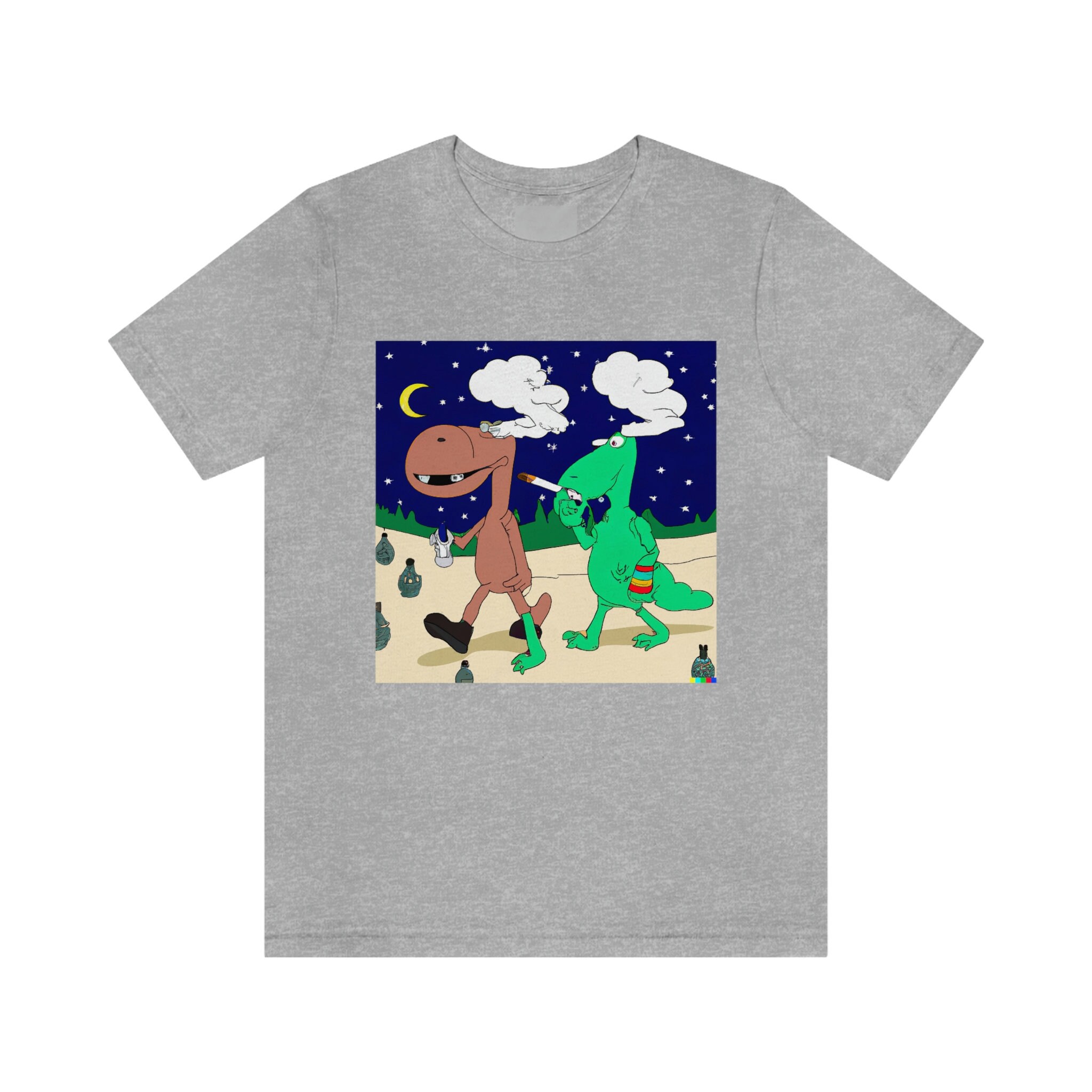 Cartoon Dinosaurs Walking and Smoking Cannabis Tshirt Dinosaur Shirt ...
