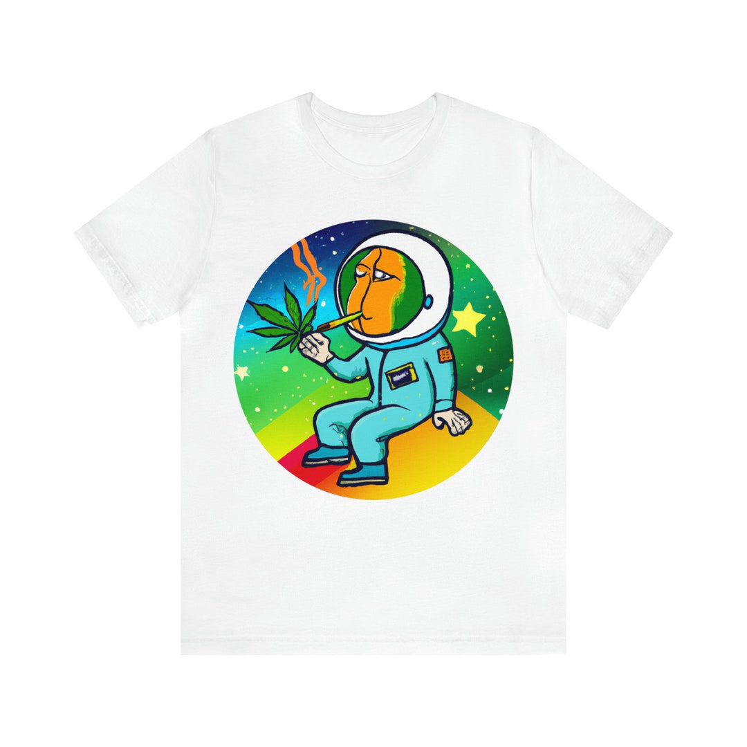 Cartoon Spaceman Smoking Tshirt Weed Shirt Unisex Tshirt Stoner Shirt ...