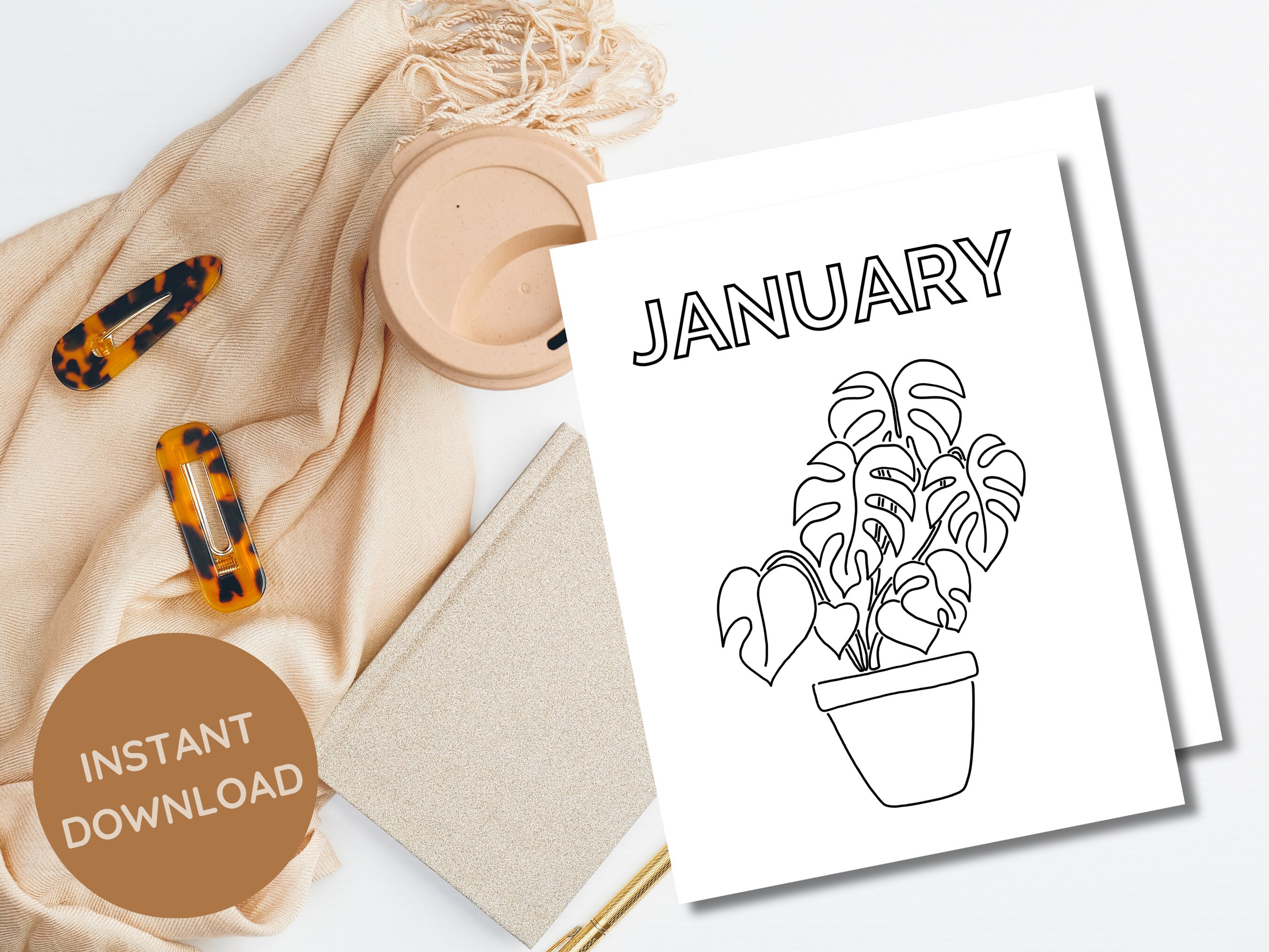 2024 Bullet Journal Monthly Cover Pages *plants* - Etsy