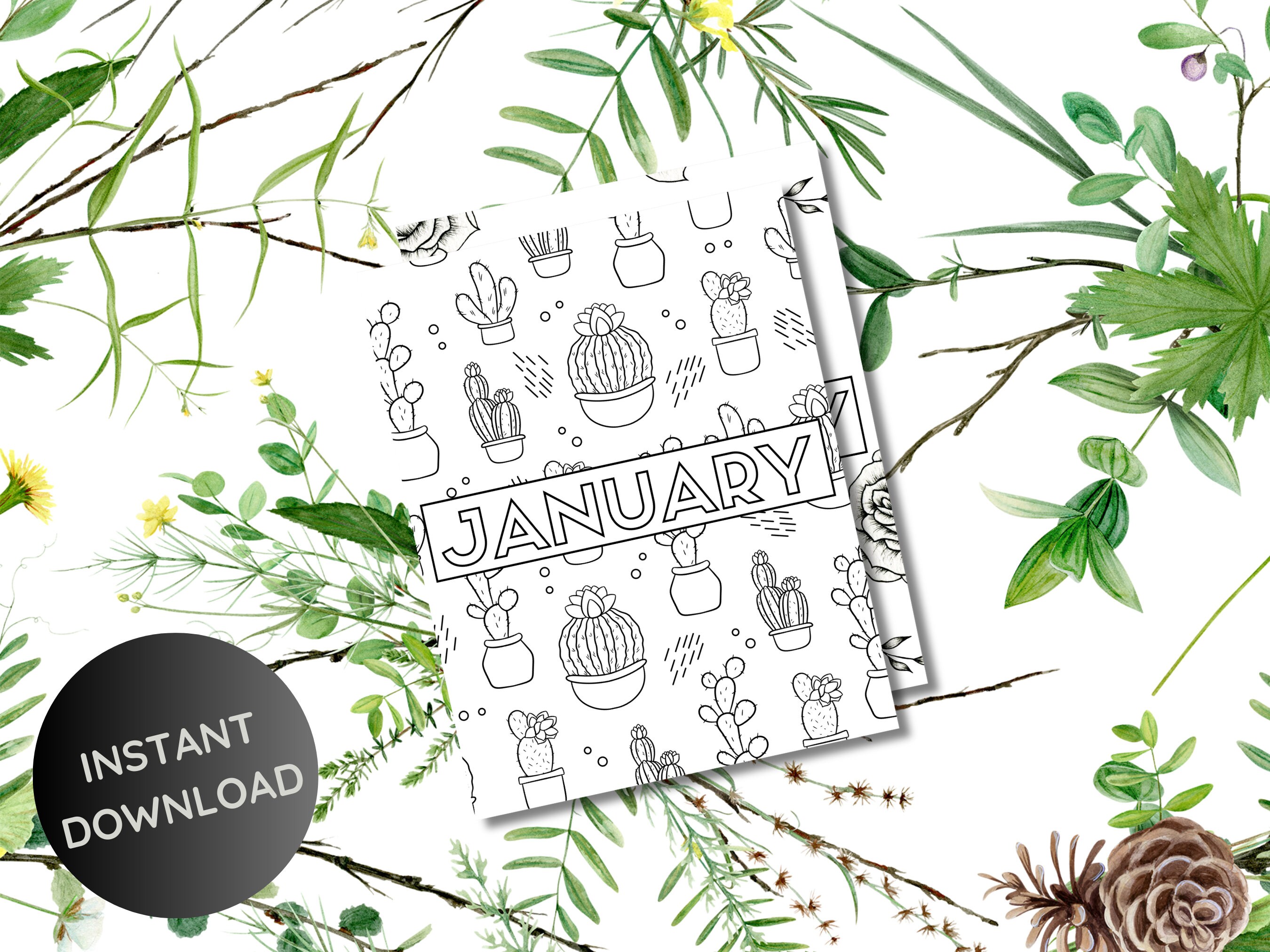 2024 Bullet Journal Monthly Cover Pages *multi Plant* - Etsy