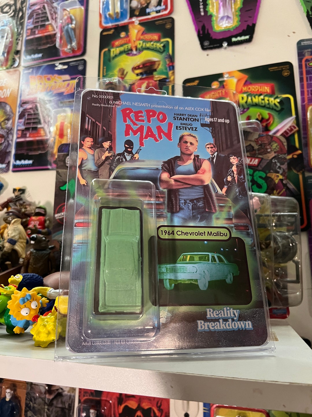 Repo Man 1964 Chevy Malibu Action Figure Hot Wheels Car Toy Glow in the ...