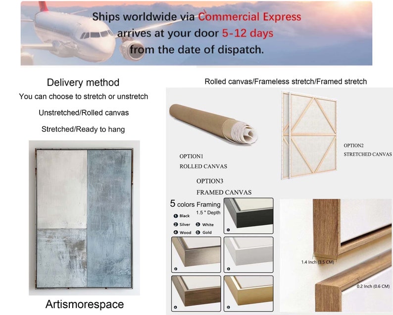 Pure Blue Minimalist Wall Art Blue Texture Canvas Painting Navy Blue ...