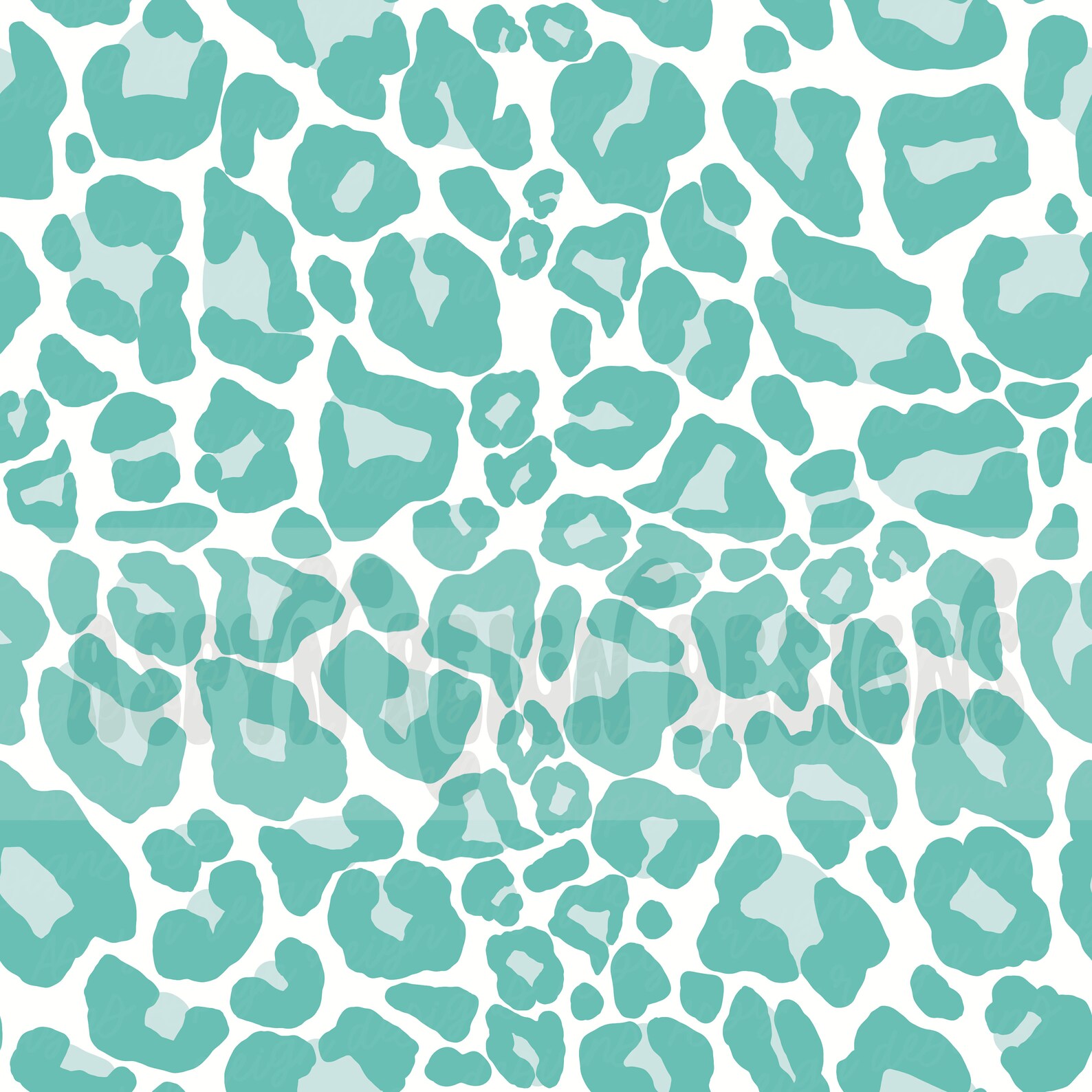 Teal & White Cheetah Print Seamless Files Repeating File Seamless ...