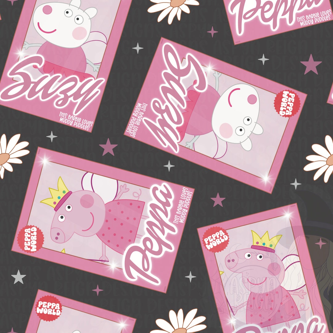 PP & Friends Character Seamless Files Black Peppa Pig Seamless ...