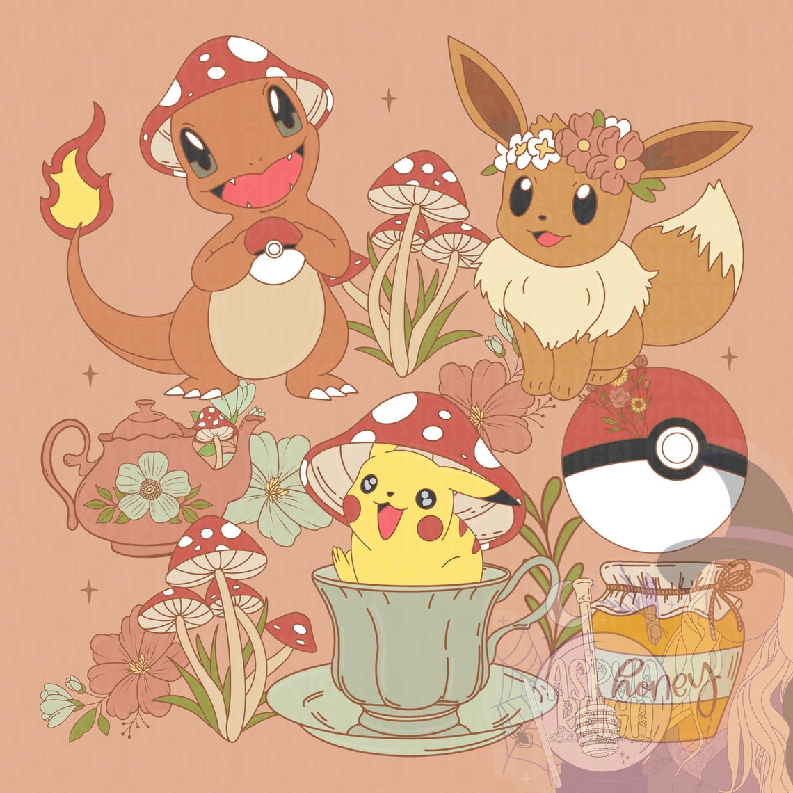 Pokemon Cottagecore L Cottagecore PNG Character PNG Digital Download ...