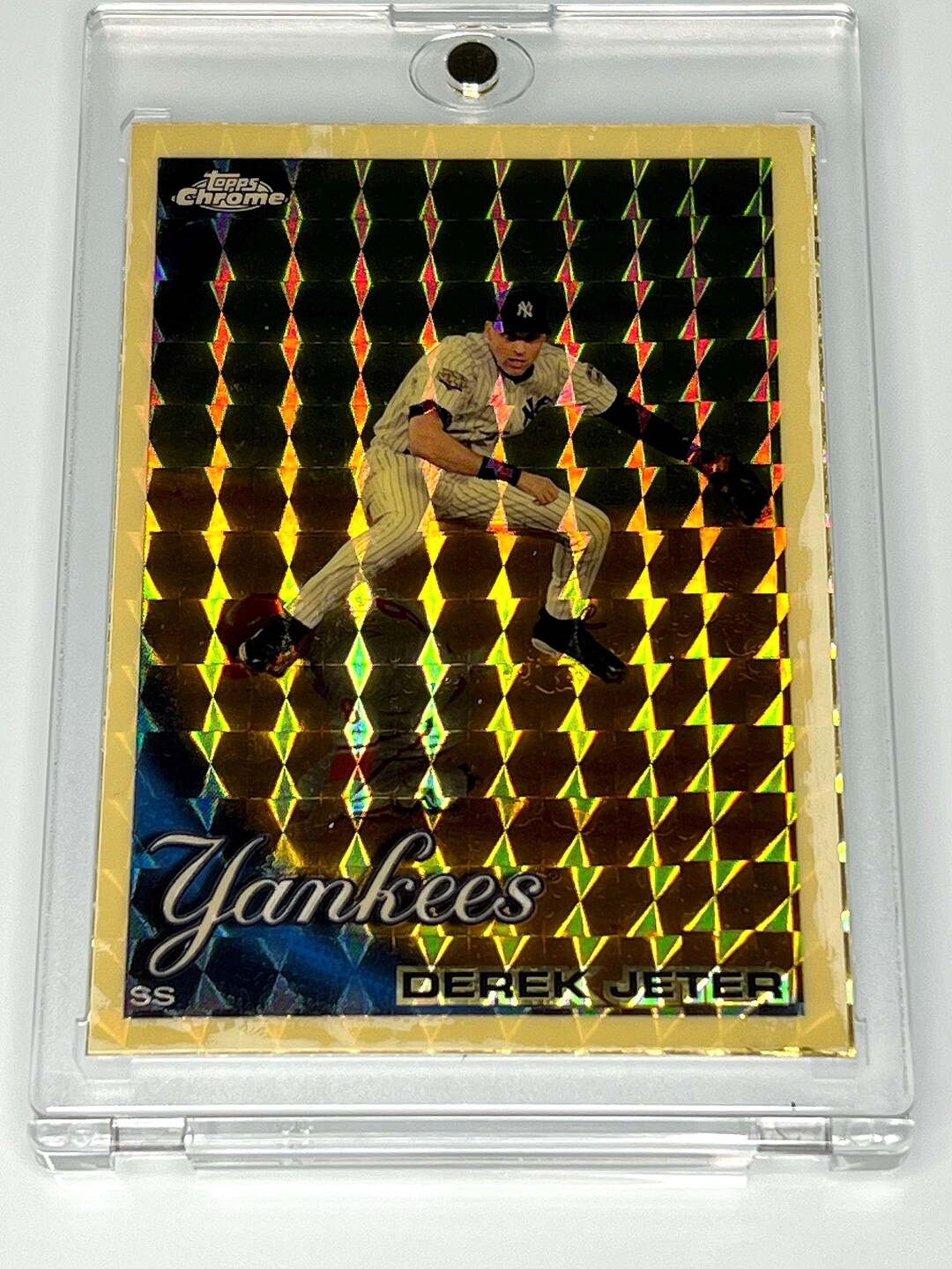 Derek Jeter Custom Gold Diamond Mosaic Real Card Turned Into Unique 1 ...