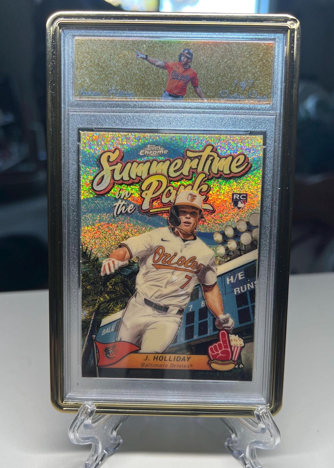 Jackson Holiday Altered Custom Card Gold Sparkle 1/1 Custom Slab Card ...