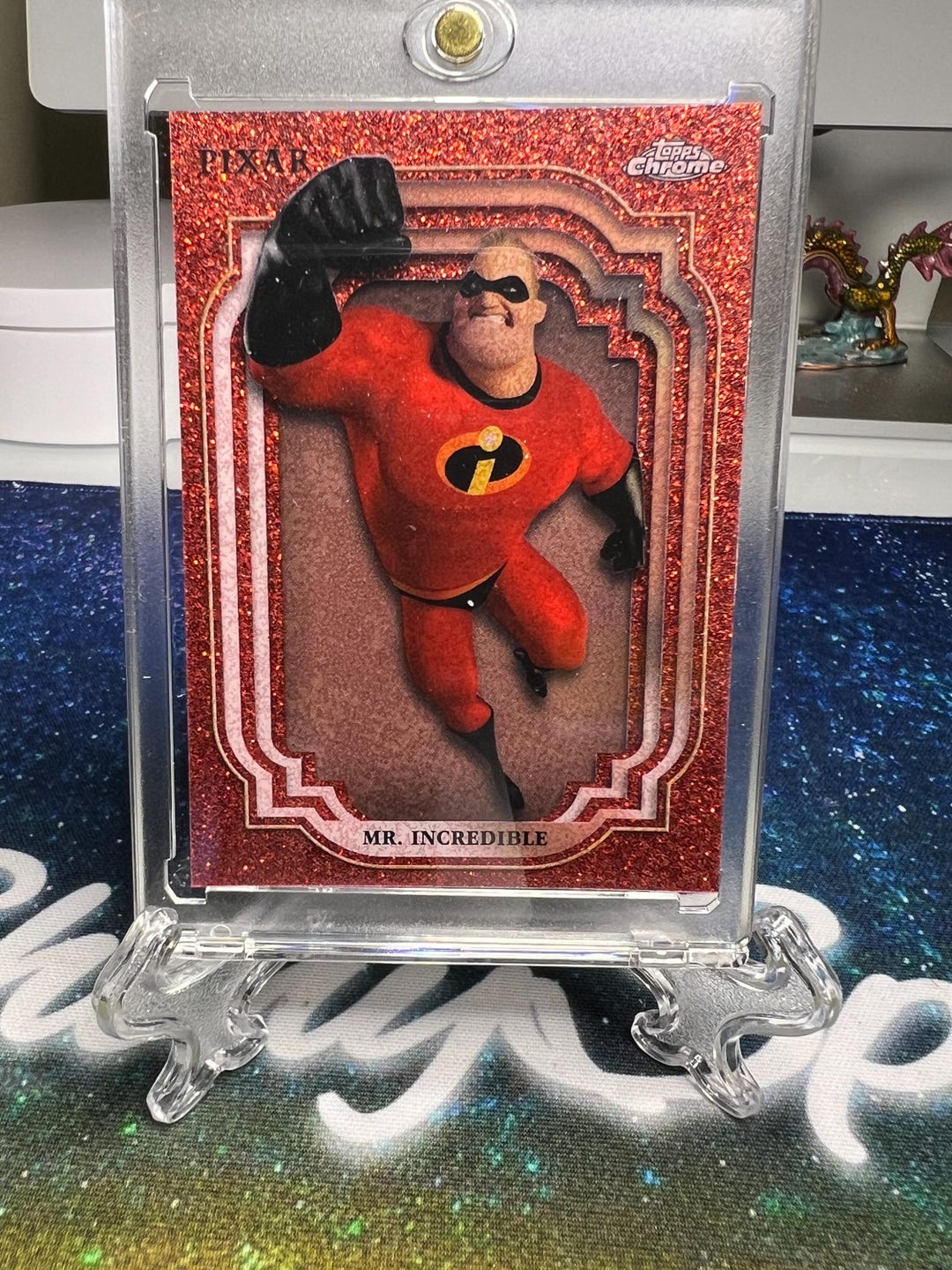 Super Hero Cartoon Custom Card of Real Card. 1 of 1 Red Sparkle Comes ...