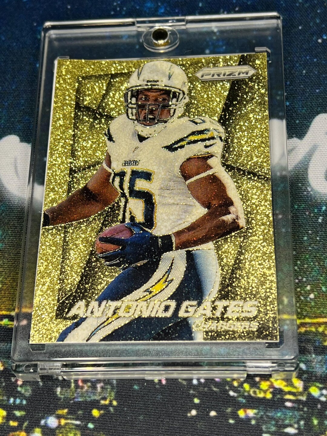 Antonio Gates Prizm Gold Sparkle 1/1 Altered Card With One Touch ...
