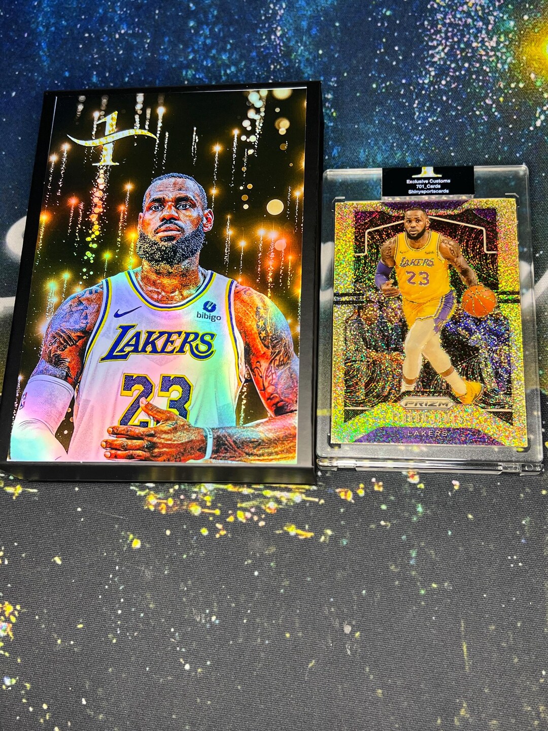 Lebron James Custom Altered Card Gold Sparkle 1/1 With Custom Box Read ...