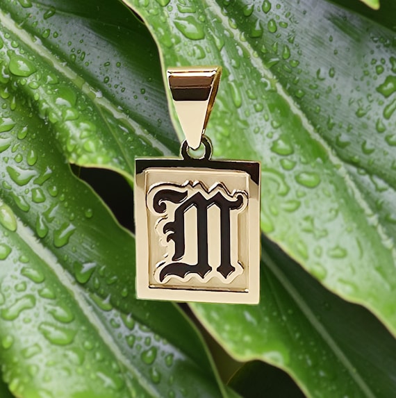 Hawaiian Initial Pendant Made in Hawaii Hawaiian Heirloom Jewelry Personalized 14K Gold glaze Silver Etsy