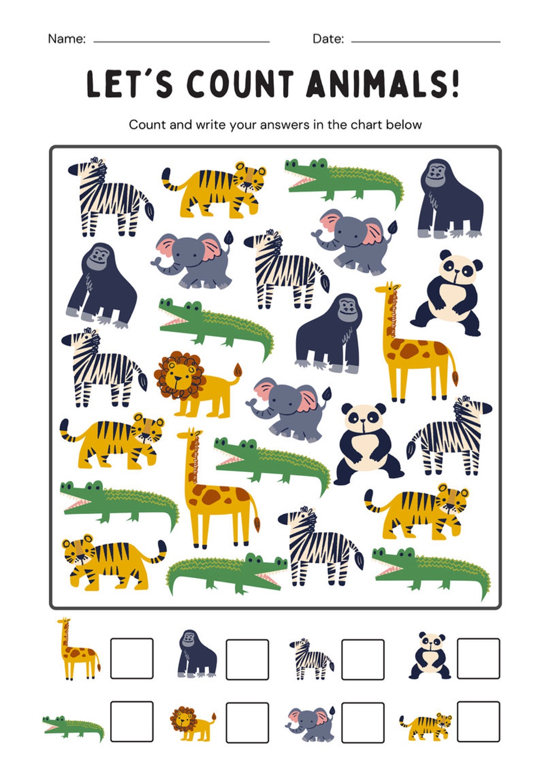 Lets Count Mathematics Worksheet - Etsy