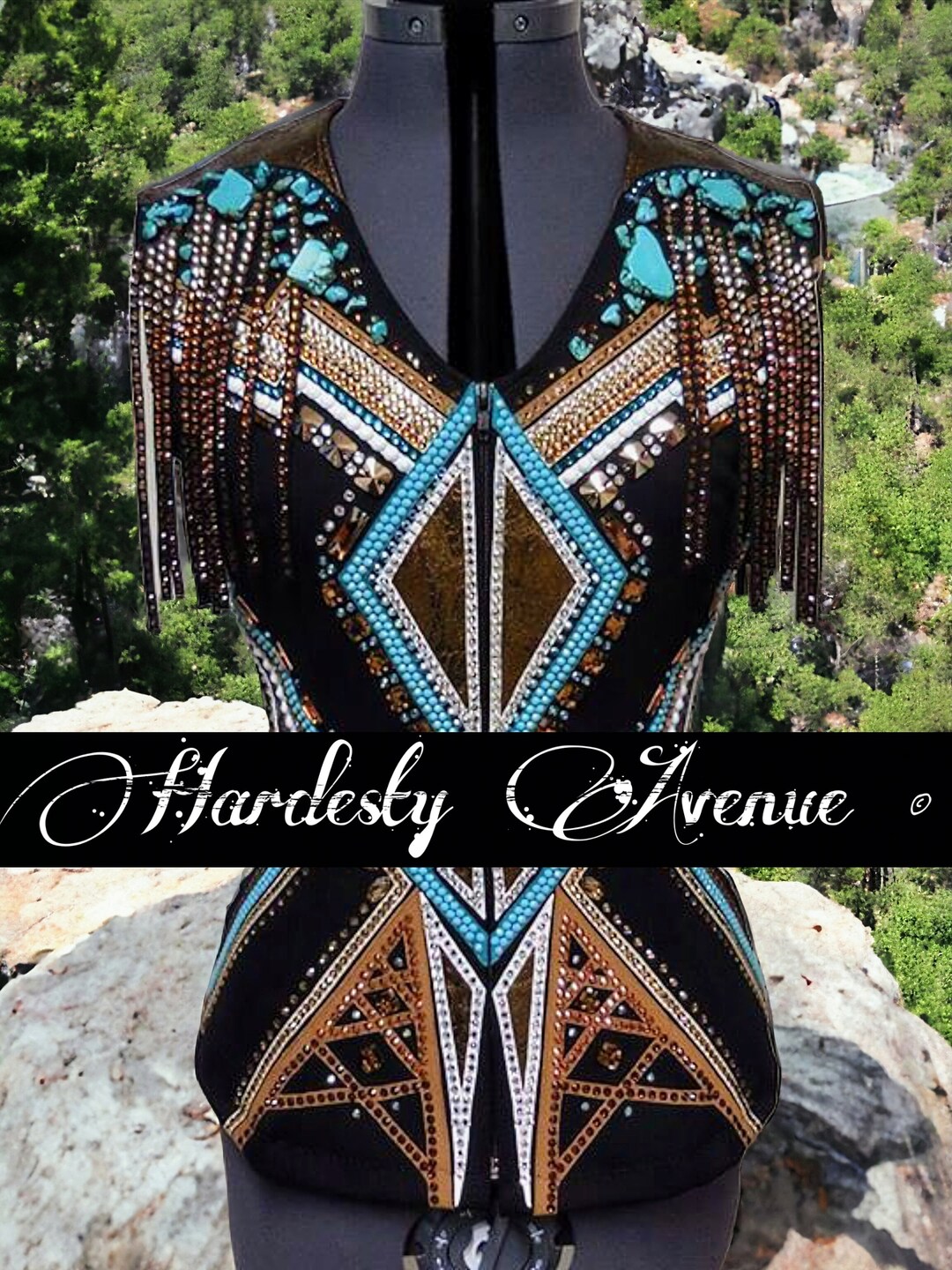 Black Show Vest With Brown Design, Western Show Vest and Shirt, Perfect ...