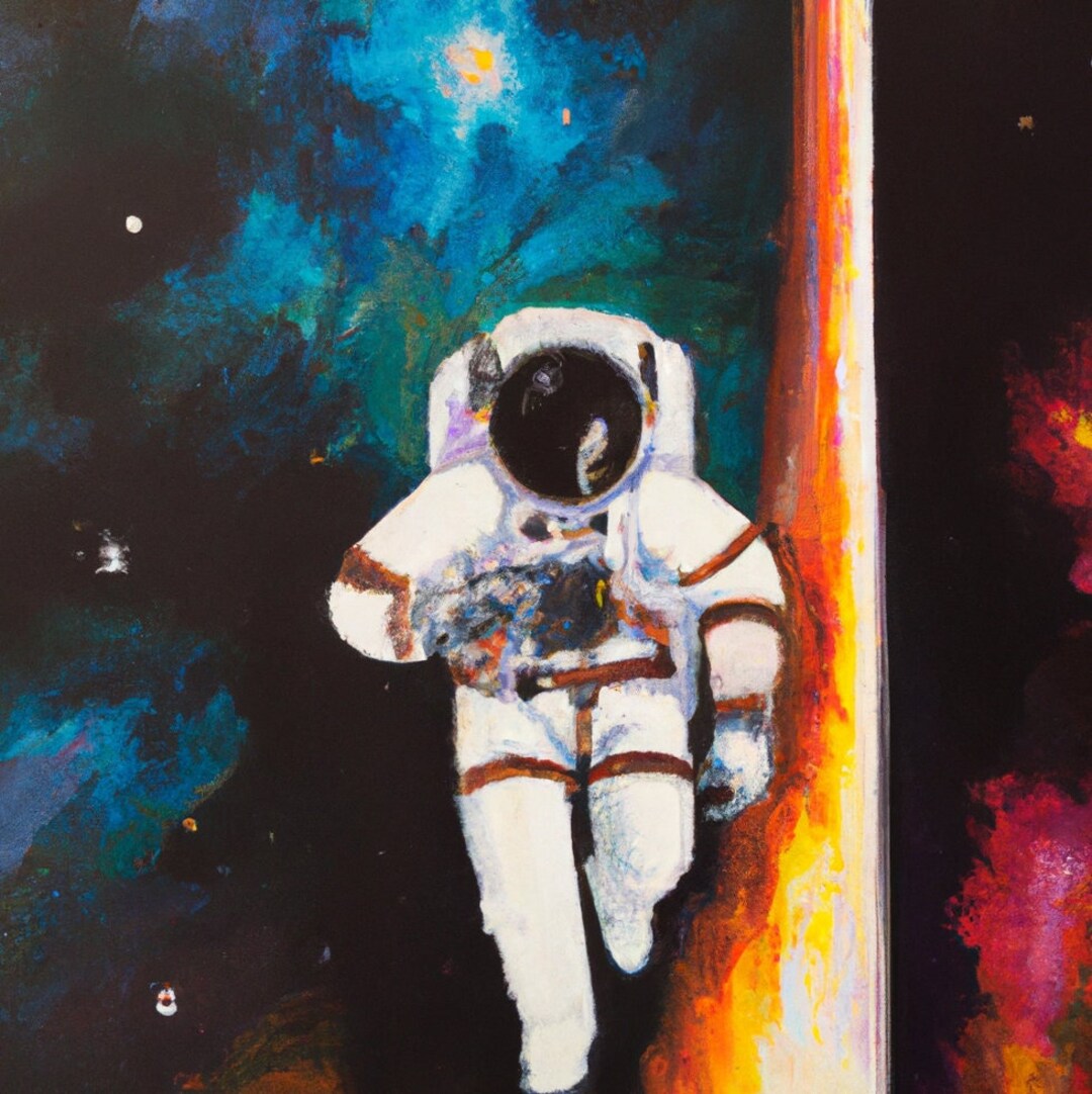 Digital Download Wall Art Abstract Space Painting Astronaut Supernova ...