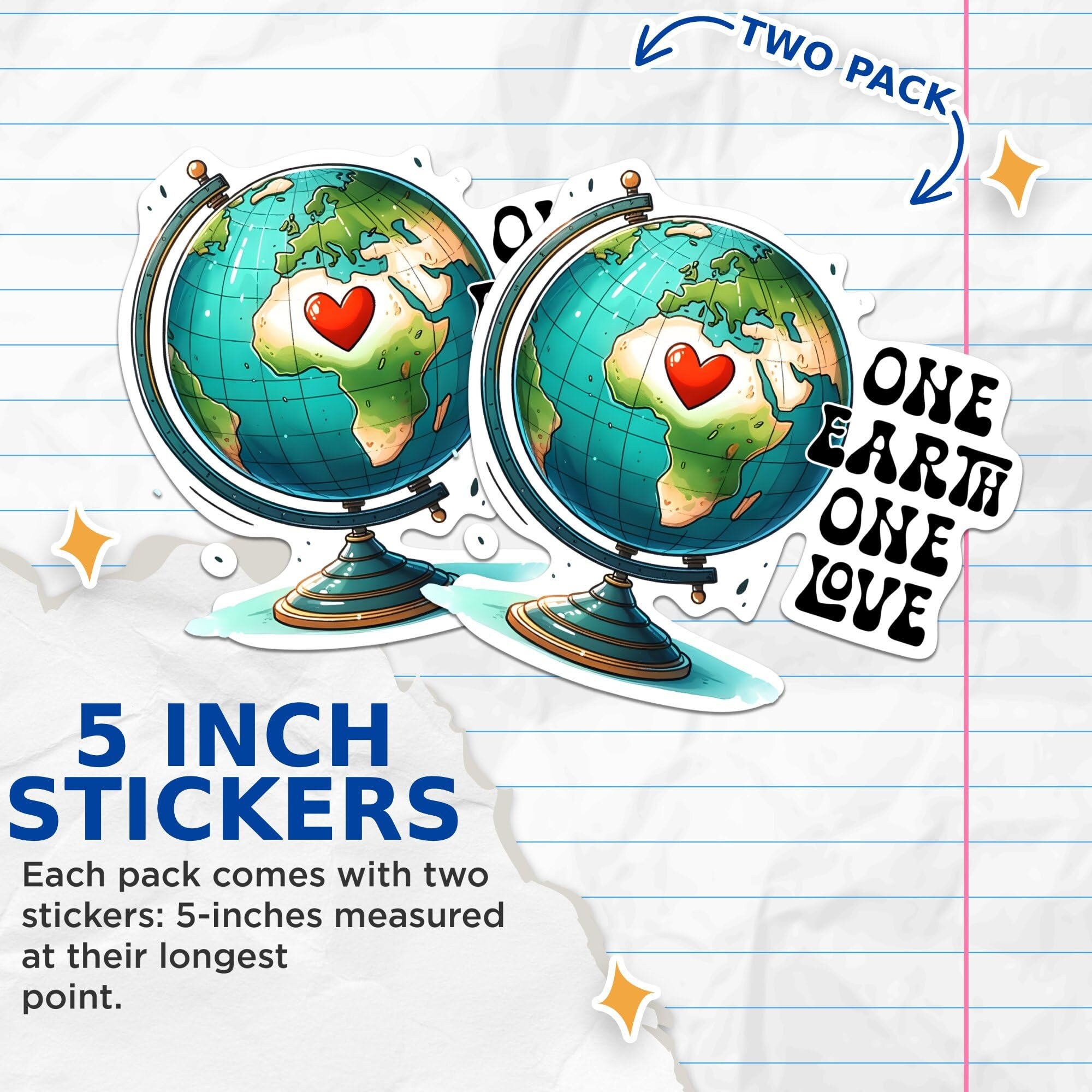 One Earth One Love Stickers - Earth Day Earth Lover Eco Conscious ...