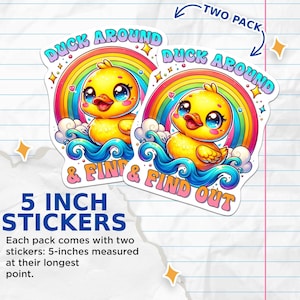 Funny Duck Stickers, 2 Duck Around Find Out Stickers, Sarcastic ...