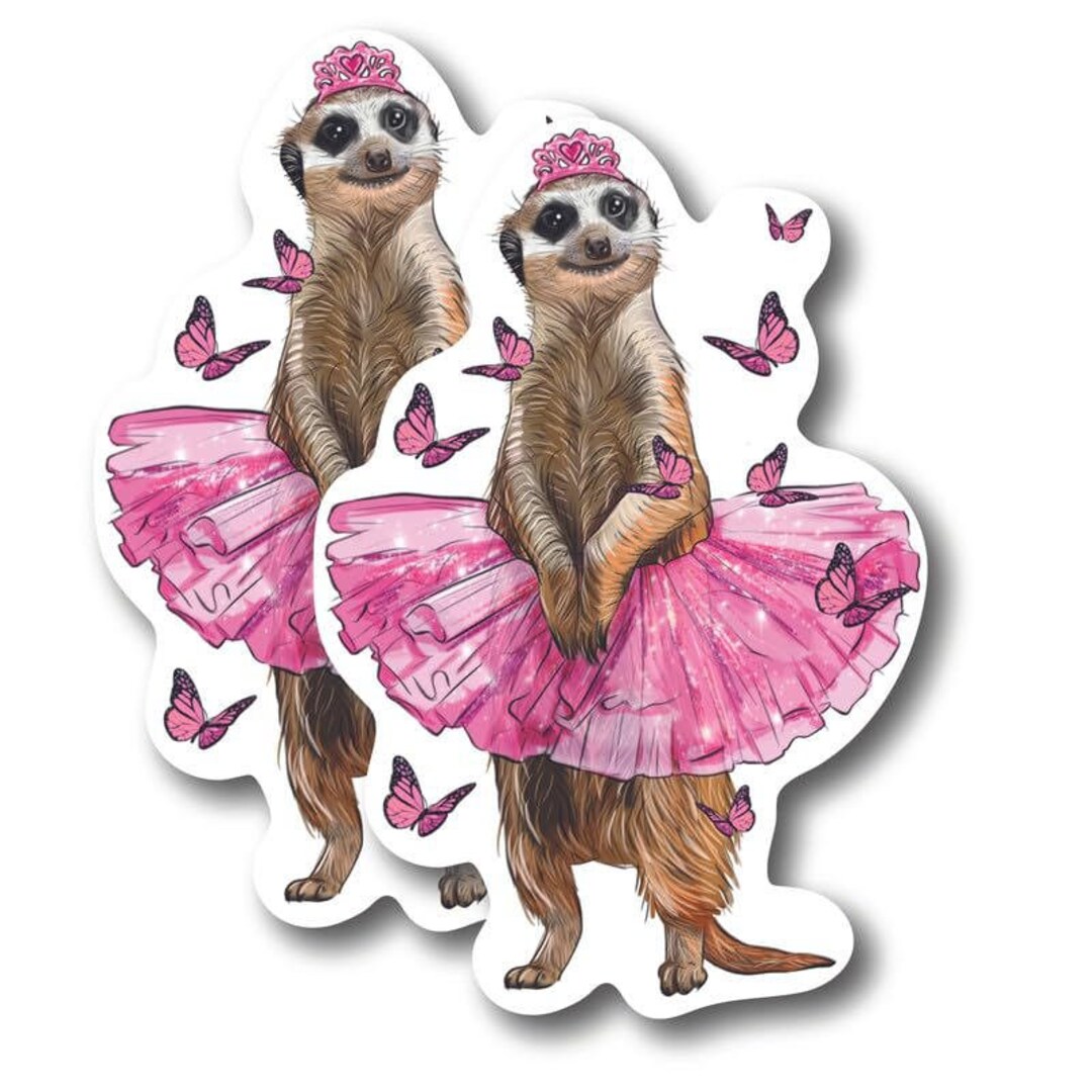 Meerkat in a Tutu Stickers Funny Random Meerkat Stickers 5 2 Pack Made ...
