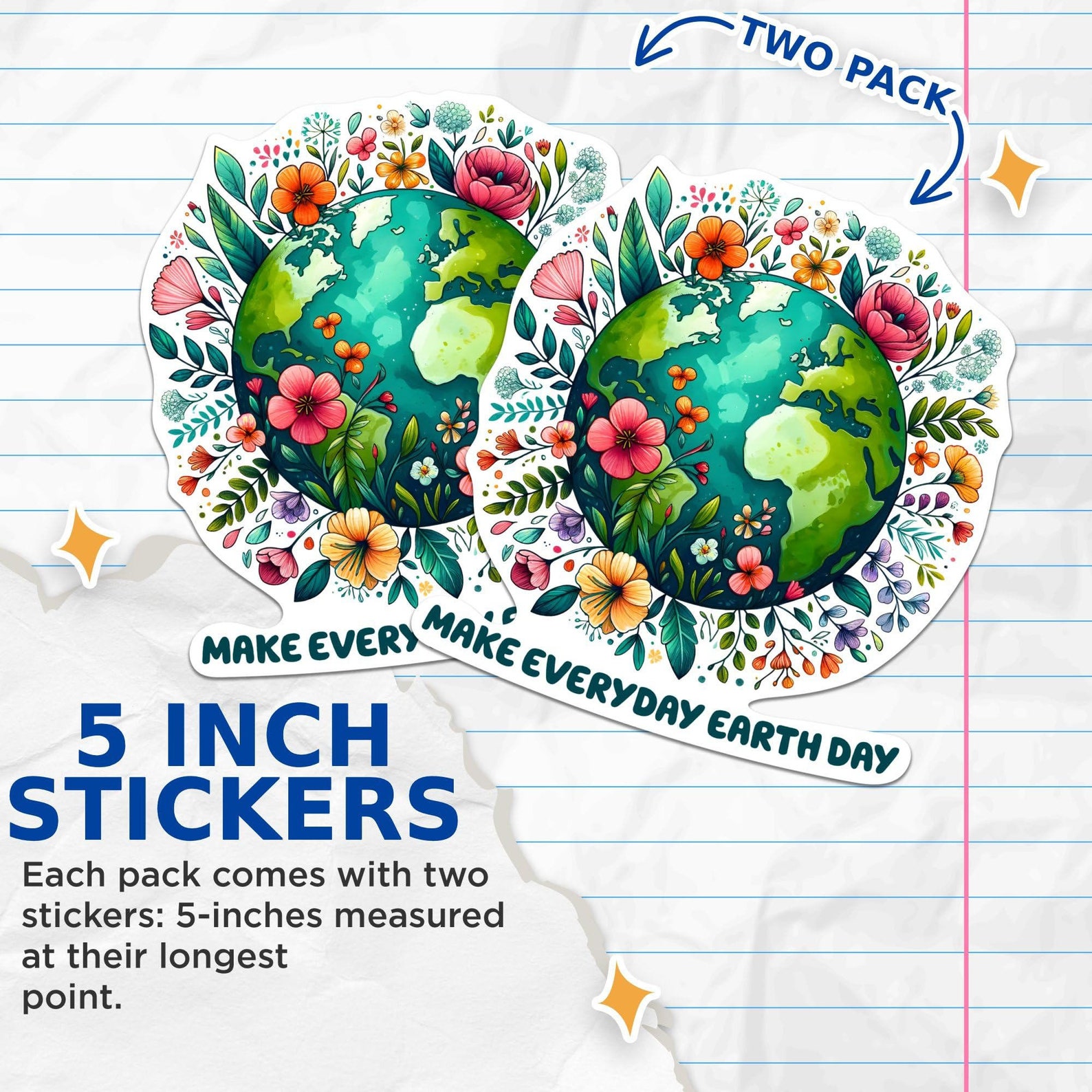 Make Everyday Earth Day Stickers - Earth Lover Hippie Eco Conscious ...