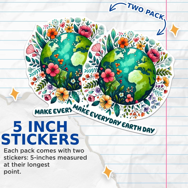 Make Everyday Earth Day Stickers - Earth Lover Hippie Eco Conscious ...
