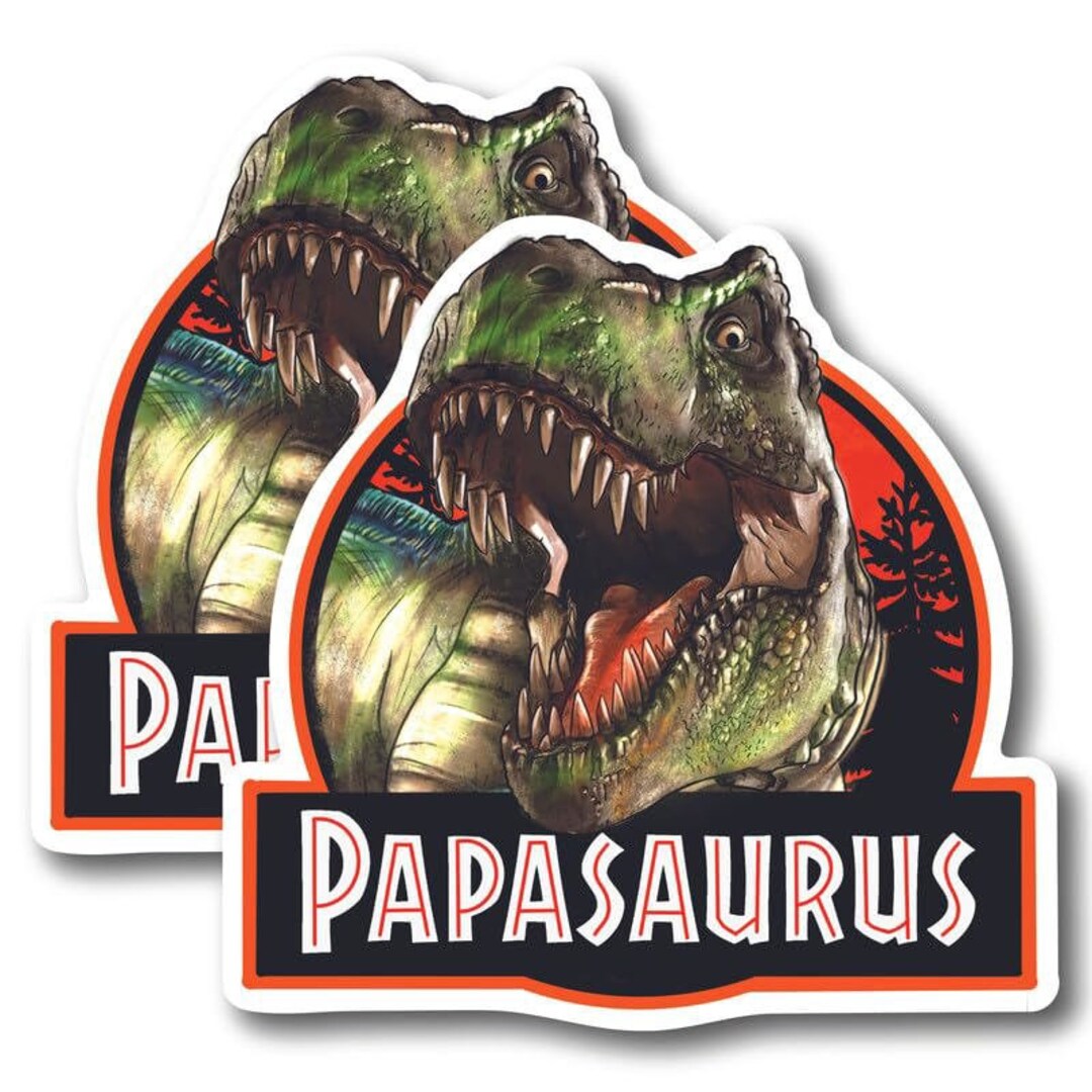 Papasaurus Stickers Cool Retro Trex for GPA Grandpa Dad 5 2 Pack Made ...