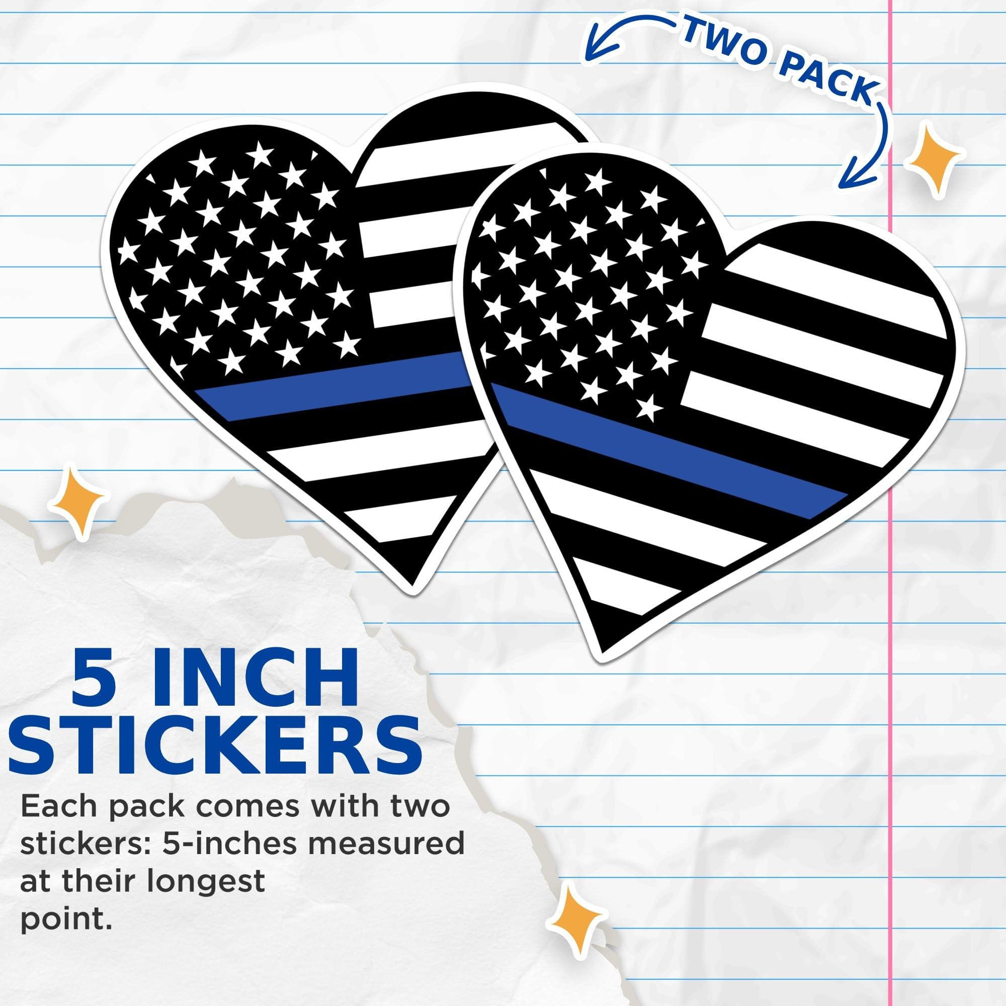Thin Blue Line Heart Sticker - Thin Blue Line - Law Enforcement Love ...