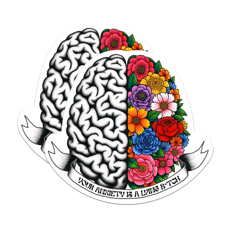 Anxiety Stickers, Funny Mental Health Sticker, ADHD Sticker, Pack of 2 ...