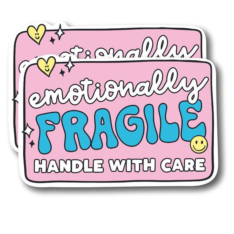Emotionally Fragile Handle With Care Stickers, Gen Z Stickers, Funny ...