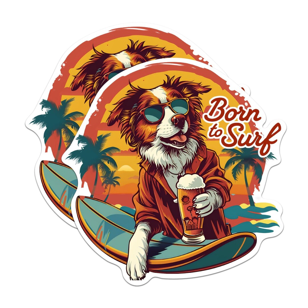 Born to Surf Stickers Surfing Stickers Beach Bum 5 2 Pack Made in USA ...