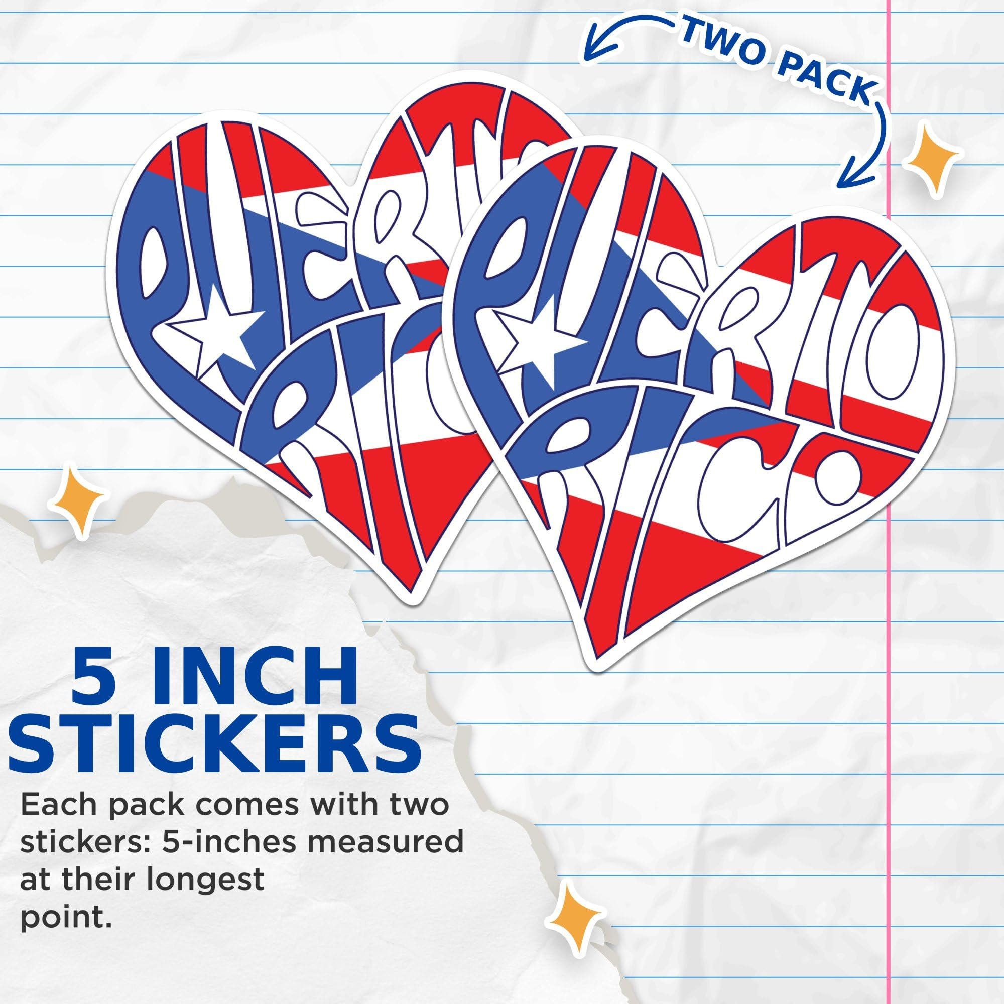Puerto Rico Flag Heart Stickers - Puerto Rican Pride - Boricua Forever ...