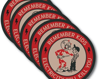 Remember Kids Electricity Will Kill You Sticker - Etsy