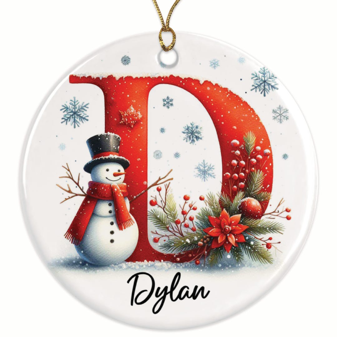 Custom Letter D Alphabet Ornament - Customize With Name - Letters A-Z ...